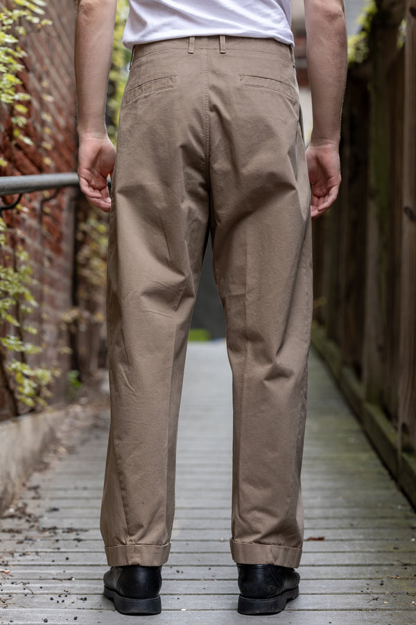 Hansen Garments Bobby Wide Pleated Trousers - Beige - Franklin & Poe