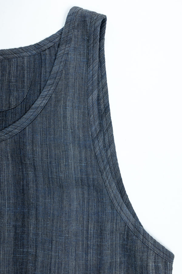 Indi + Ash Ripley Tank Handwoven Kala Cotton - Iron/Indigo - Franklin & Poe