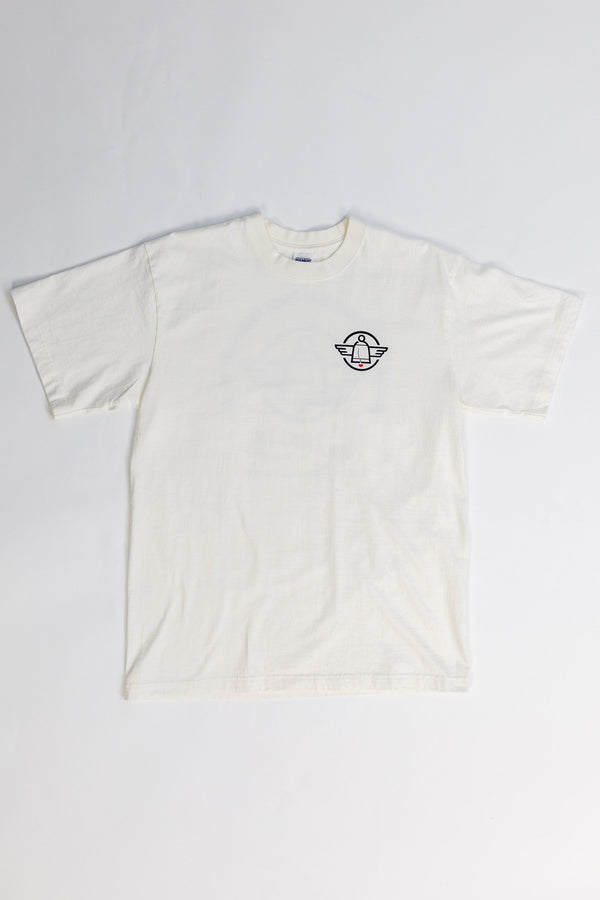 Iron Heart IHPT-FP-WHT 7.5oz Franklin & Poe Printed Loopwheel Crew Nec