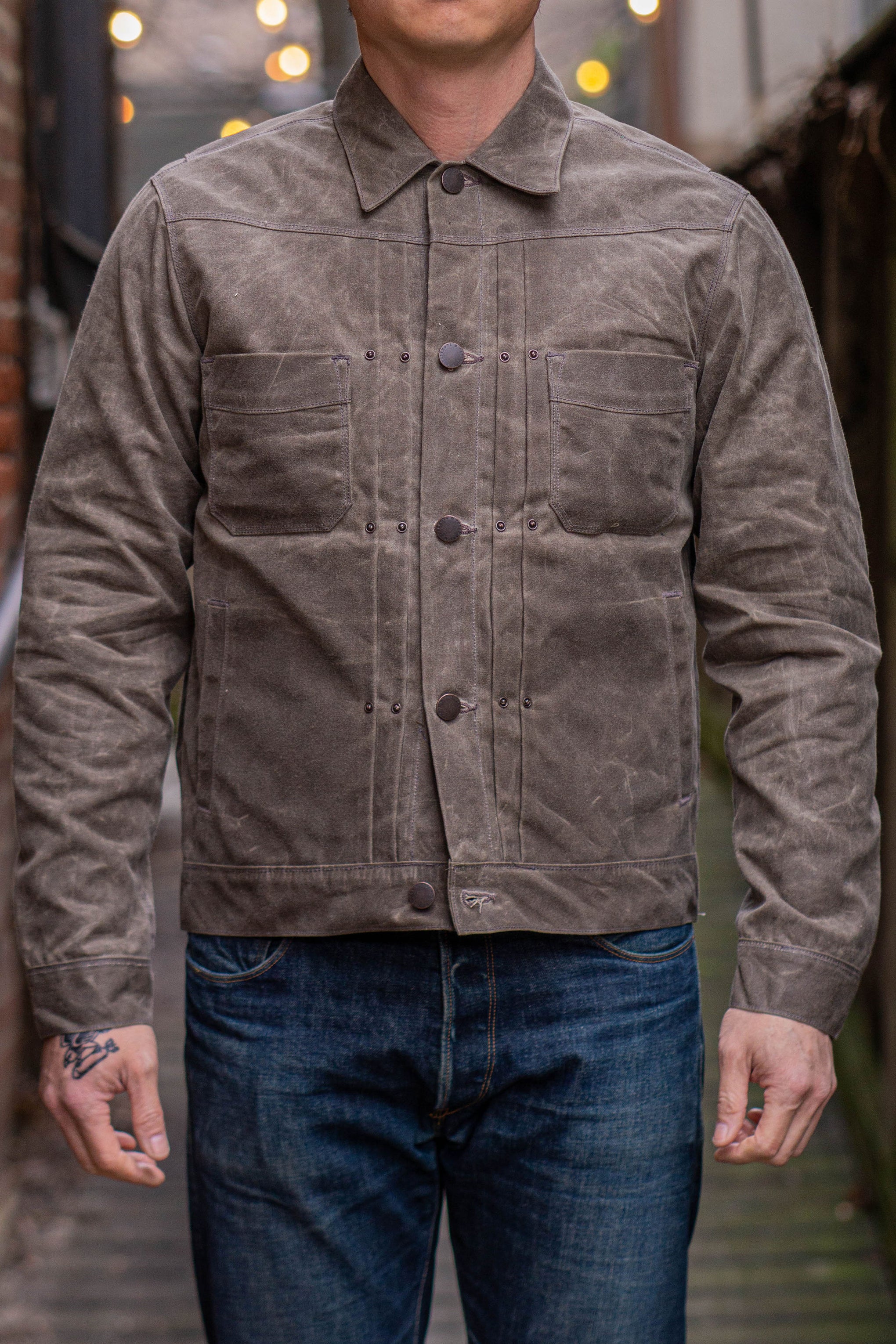 Freenote Cloth Riders Jacket Waxed Canvas - Oak - Franklin & Poe