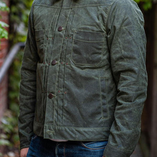 Freenote Cloth Waxed Riders Jacket - Olive - Franklin & Poe