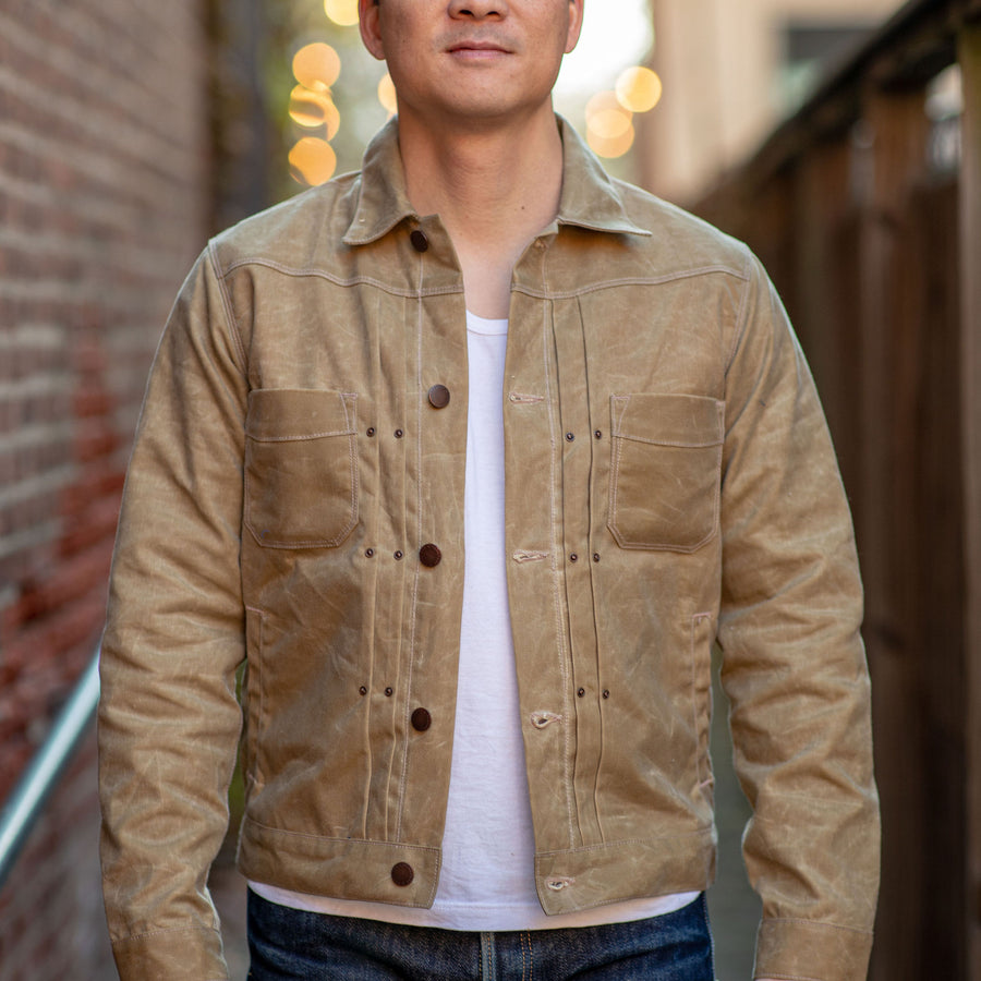 Freenote Cloth Riders Jacket Waxed Canvas- Tobacco - Franklin & Poe
